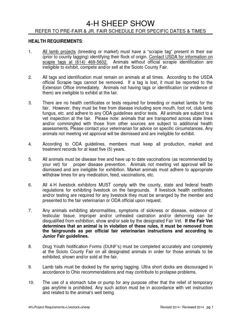 Sheep Show Guidelines | Download Free PDF | Sheep | Livestock