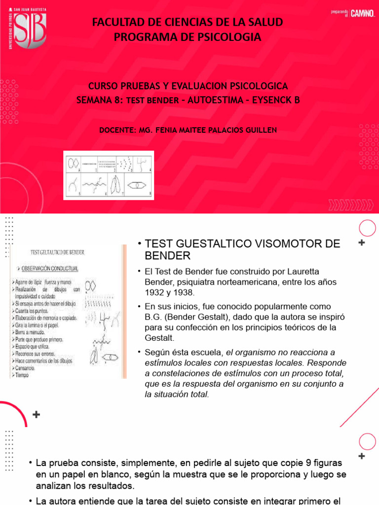 Semana 8 Test Guestaltico Visomotor de Bender | PDF | Aprendizaje ...