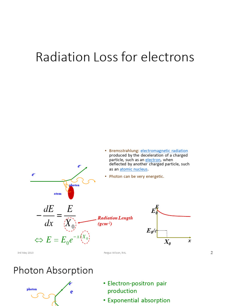 Electron Radiation Loss Analysis | PDF | Electron | Electromagnetic ...