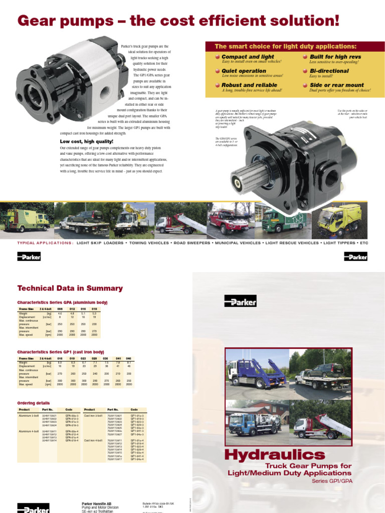 HY30-3309-B1-UK - Truck Gear Pumps - Ed0106 | PDF | Pump | Truck