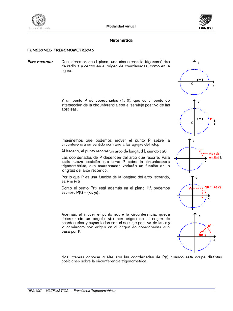 Funciones Trigonometricas | PDF | Funciones trigonométricas | Trigonometría