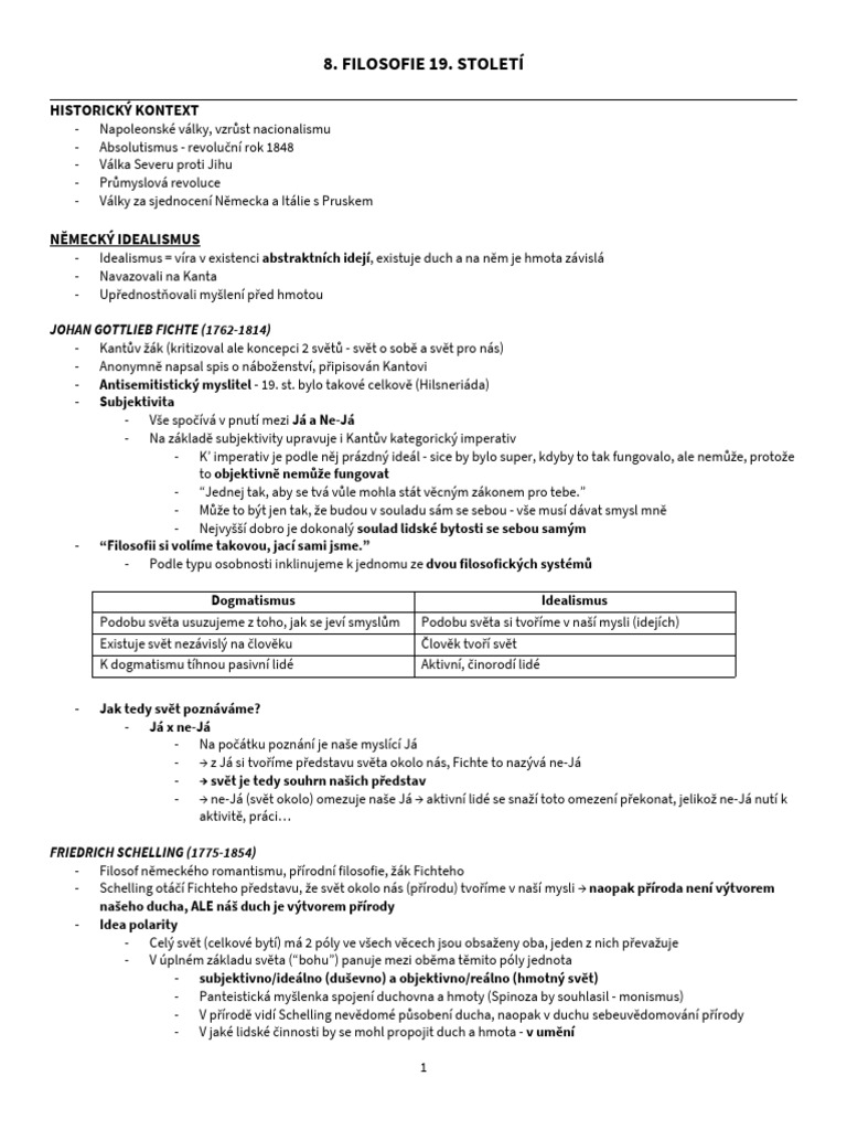 Filosofie 19. Století: Historický Kontext | PDF