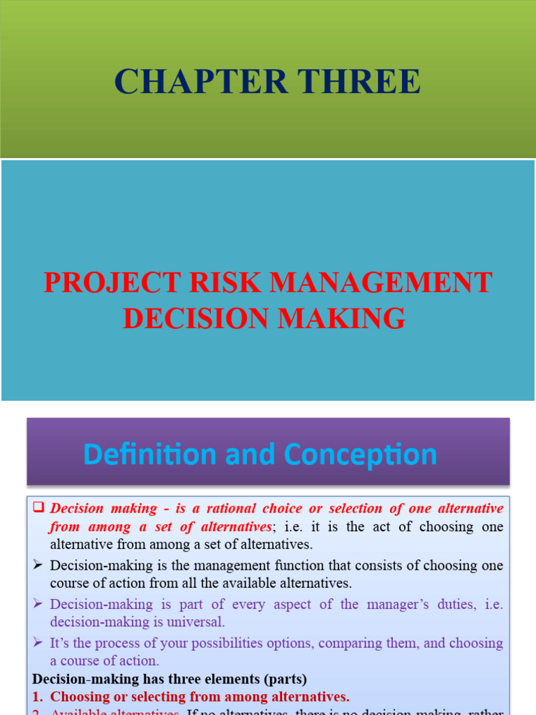 Decision Theory 3 | PDF | Decision Making | Risk