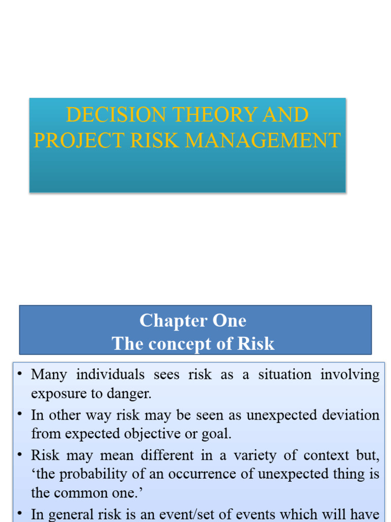 Decision Theory 1 | PDF | Risk | Risk Management