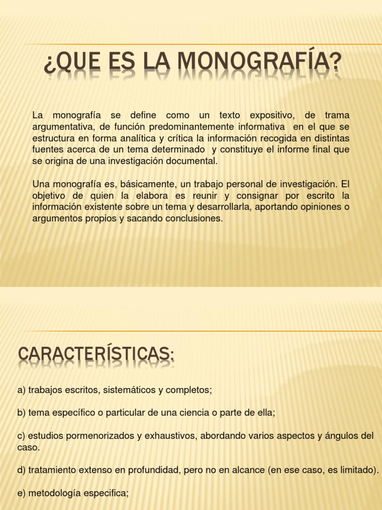que es la monografía
