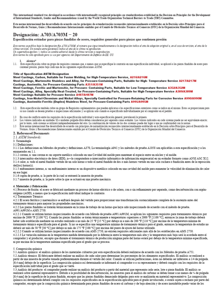 Astm A703 | PDF | Tratamiento a base de calor | Acero