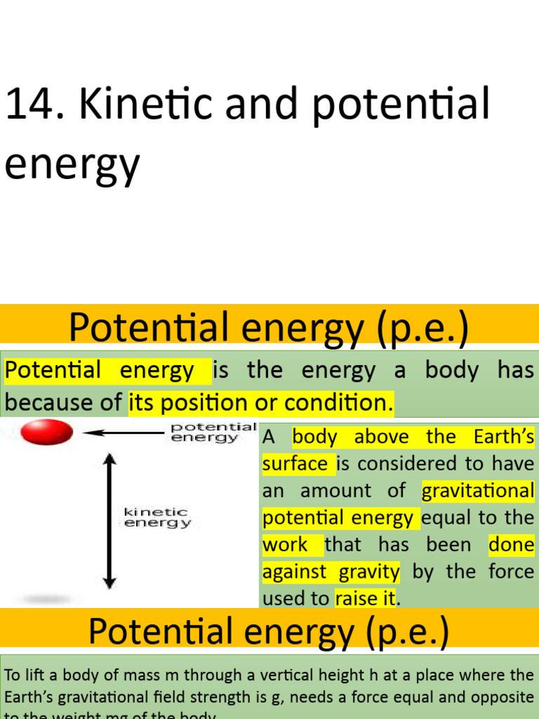 Kinetic and Potential Energy-DAY-2 | PDF