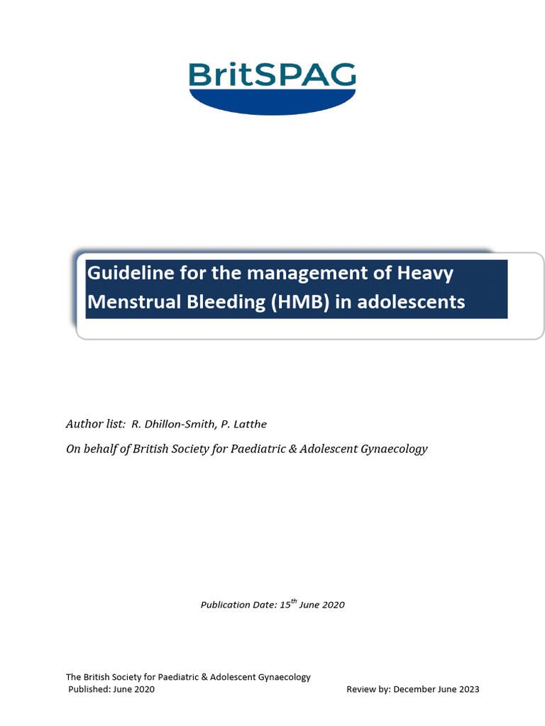 HMB Management in PAG Guideline 2020 | PDF | Menstrual Cycle | Medicine