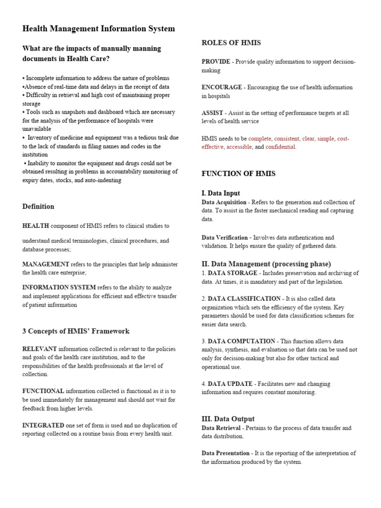 Health Management Information System | Download Free PDF | Electronic ...
