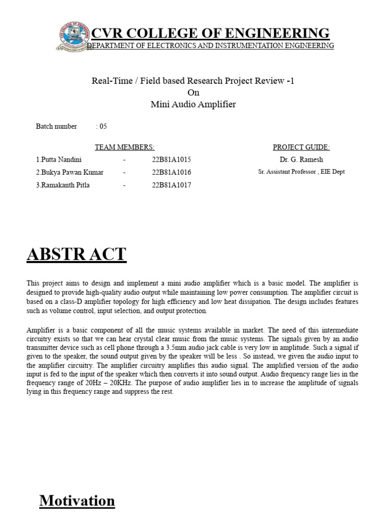 Micro Project | PDF | Amplifier | Electronics