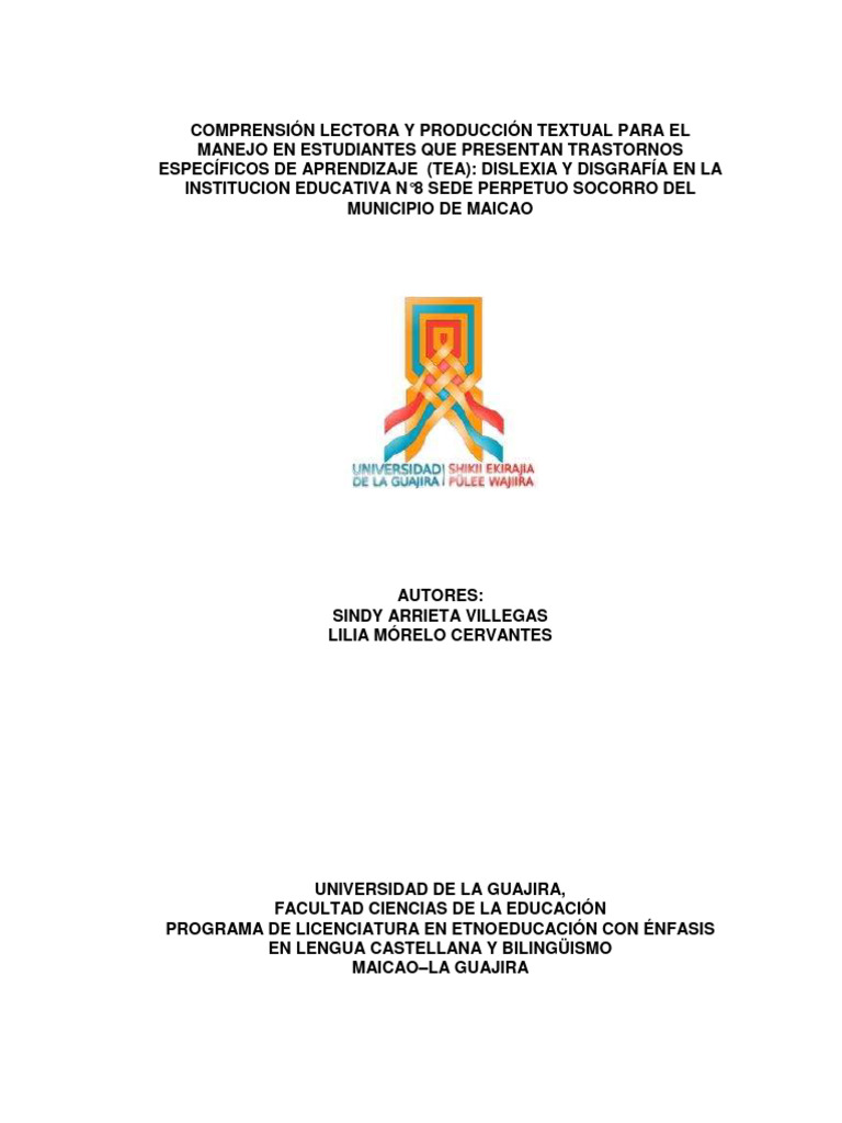Comprension Lectora y Produccion Textual | PDF | Aprendizaje | Dislexia