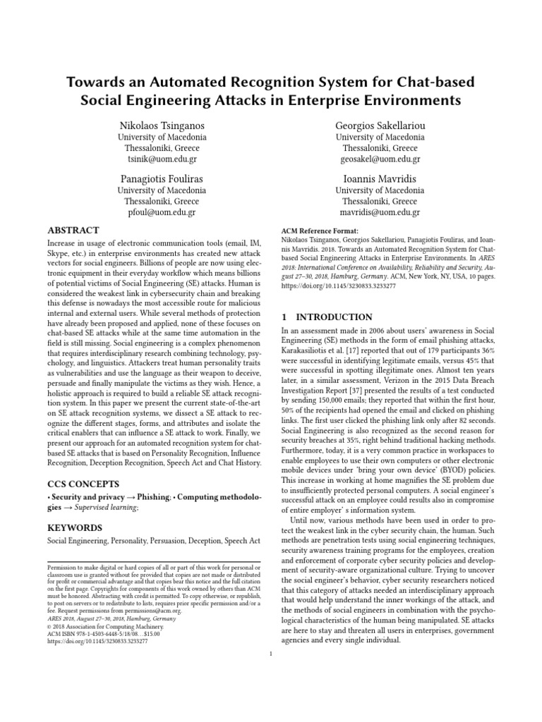 P1 Automated Recognition Chatv2 | PDF | Deception | Computer Security