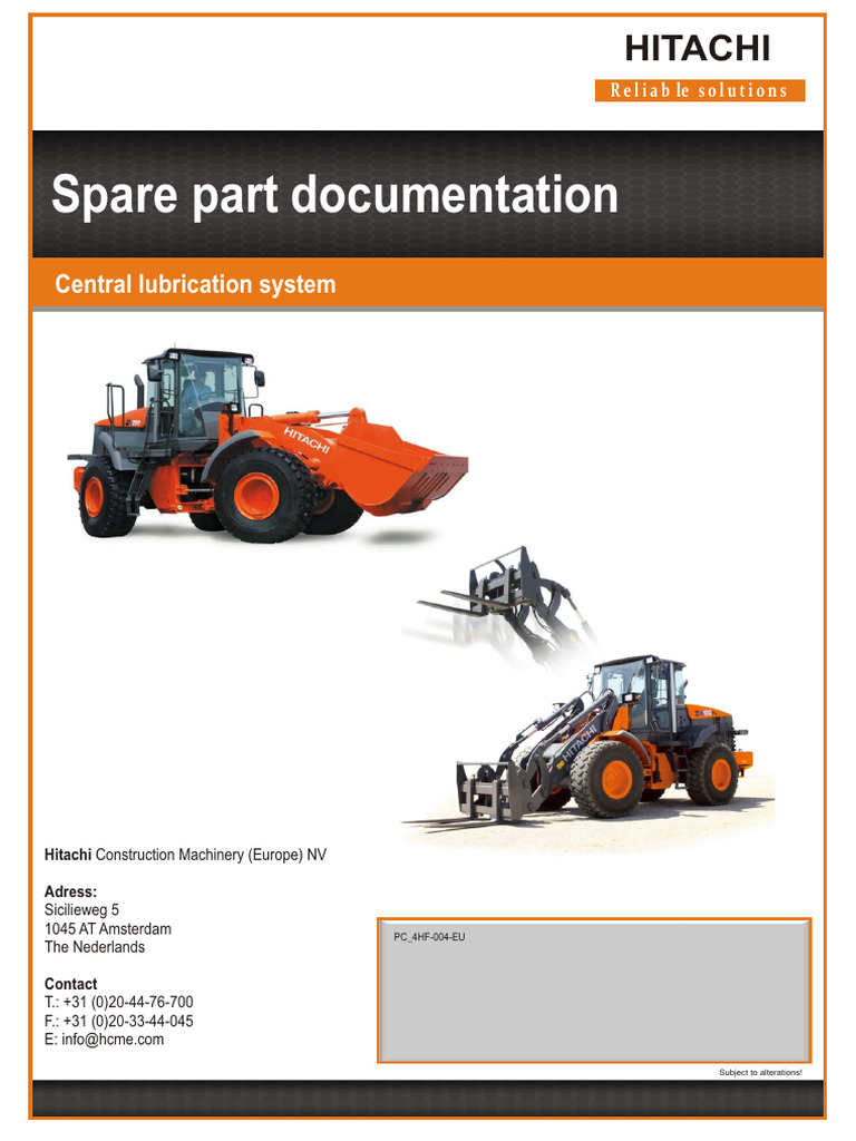 Hitachi Spare Parts Documentation PC-4HF-004-EU | PDF | Pipe (Fluid ...