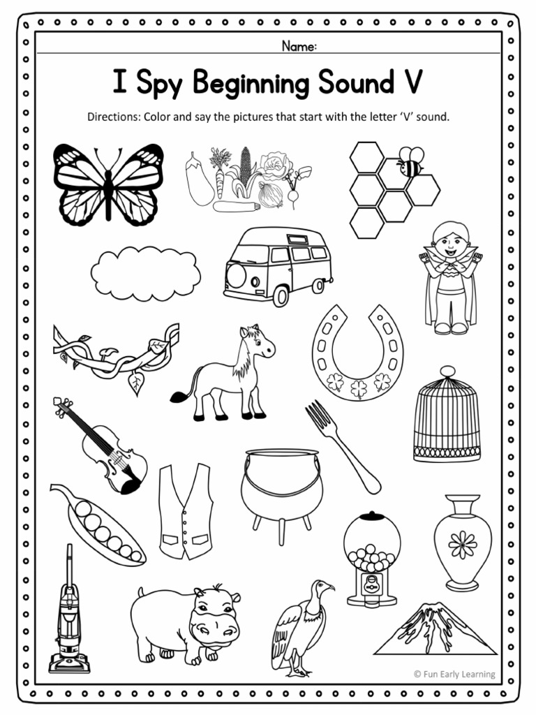 I Spy Letter V | PDF