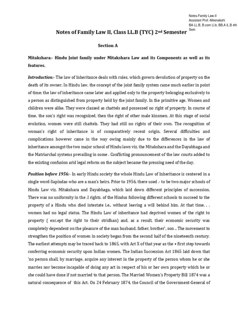 Family Law II - Notes | Download Free PDF | Concurrent Estate | Property Family Law II - Notes | Download Free PDF | Concurrent Estate | Property