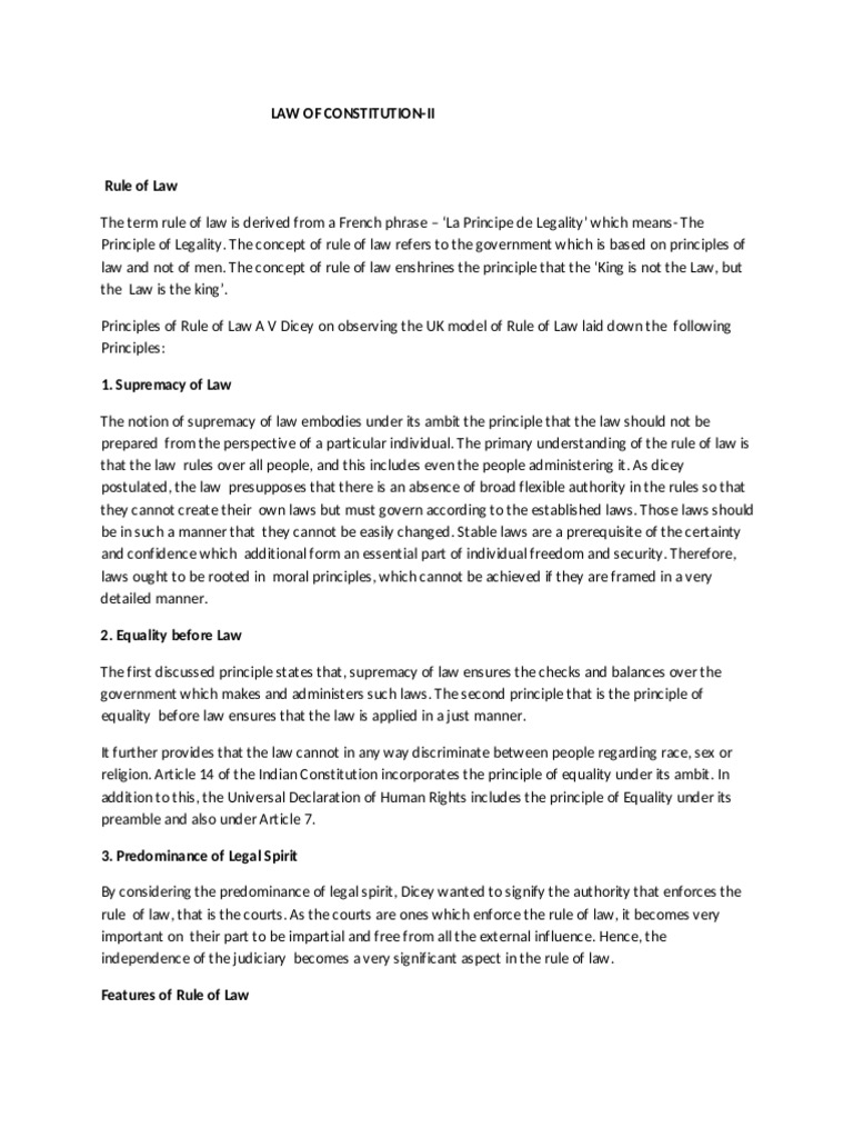 Law of Constitution Notes - 075405 | PDF | Rule Of Law | Ex Post Facto Law