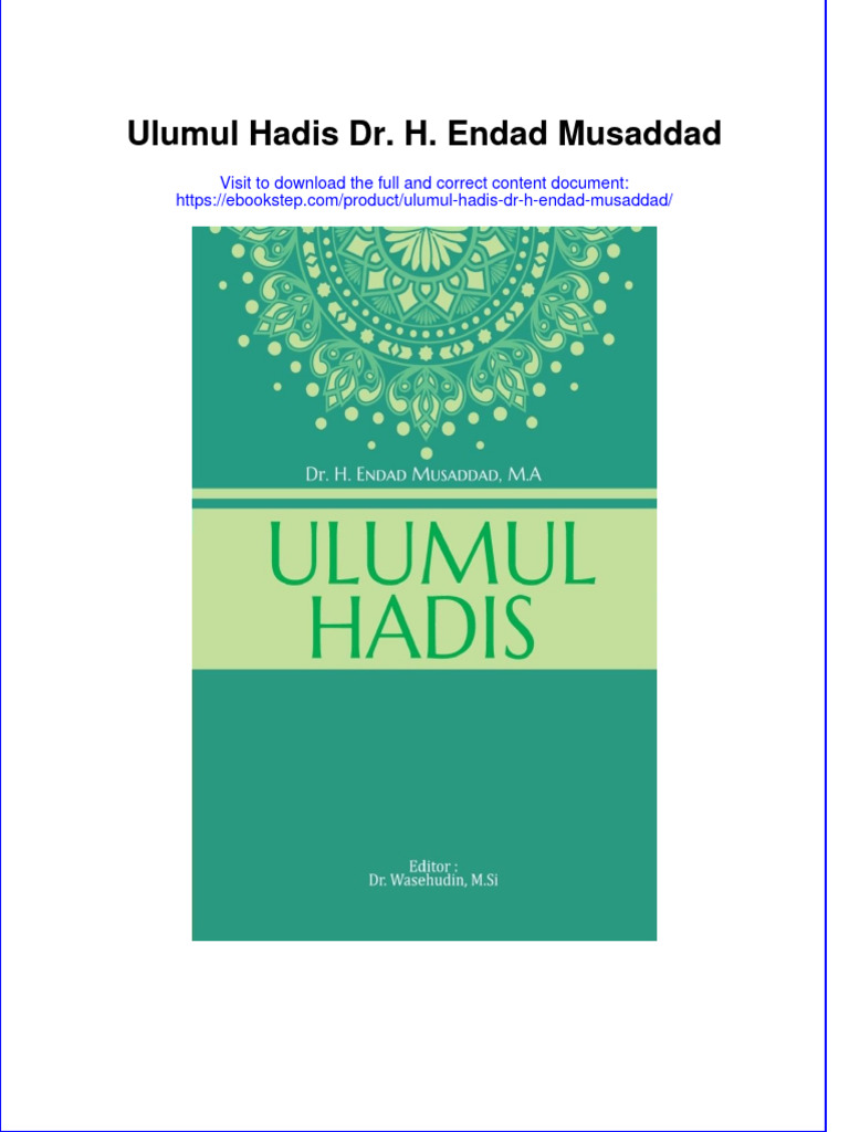 PDF of Ulumul Hadis DR H Endad Musaddad Full Chapter Ebook | PDF