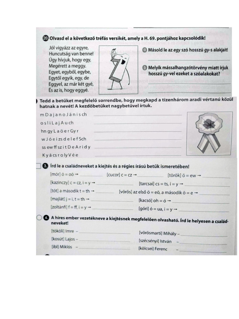 Hagyomanyelve Feladatok | PDF