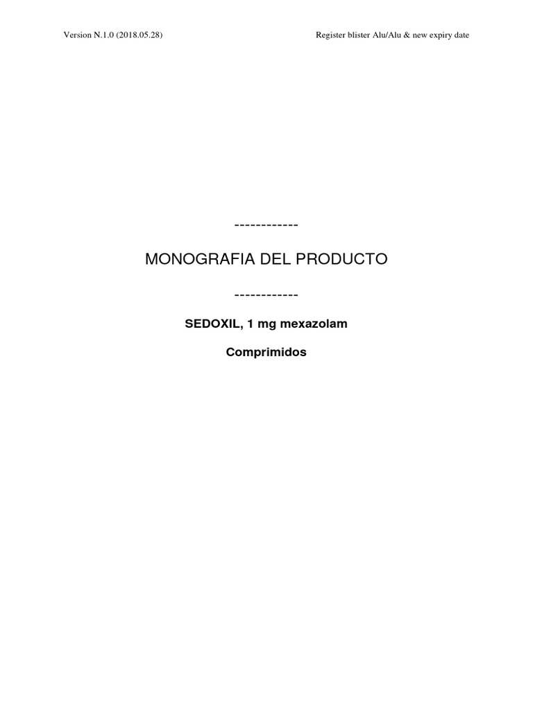 Guía de Uso de Sedoxil para Ansiedad | PDF | Benzodiazepinas ...