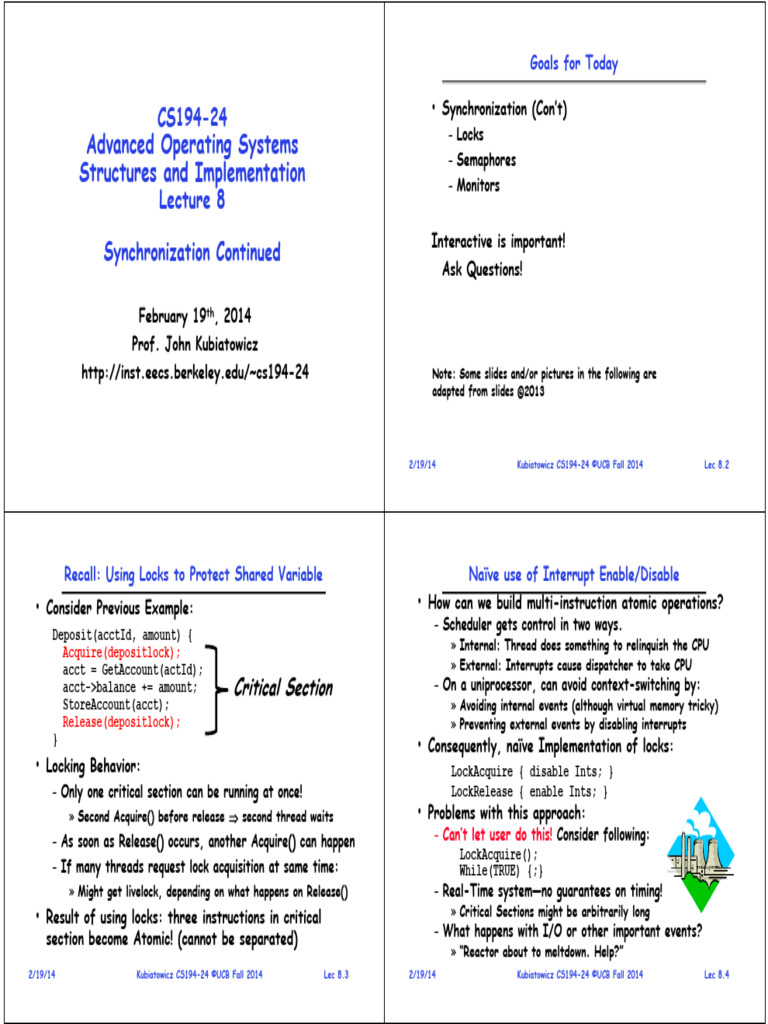 Synchronization Pdf Computer Engineering Concurrency Computer Science