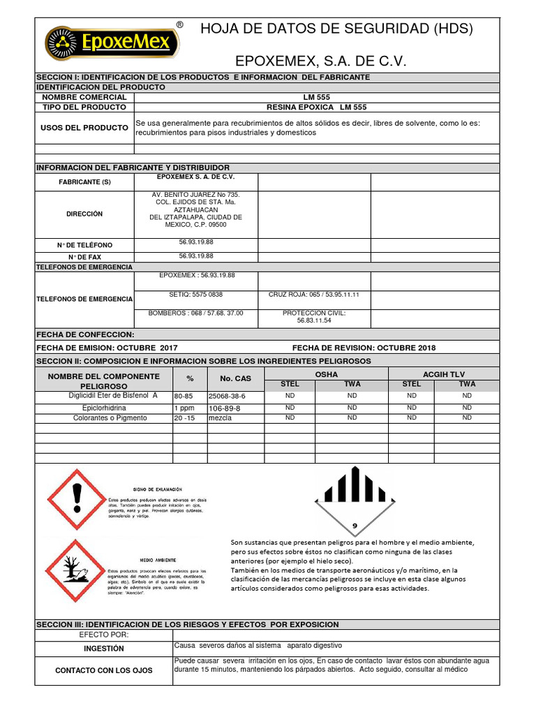 HDS LM555 | PDF | Agua | Solubilidad