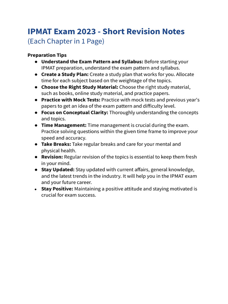 IPMAT 2023 Prep Guide | PDF | Area | Reason