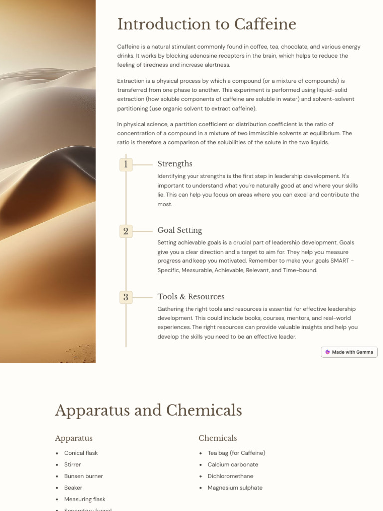 Caffeine Extraction and Isolation Process | PDF | Solubility | Caffeine