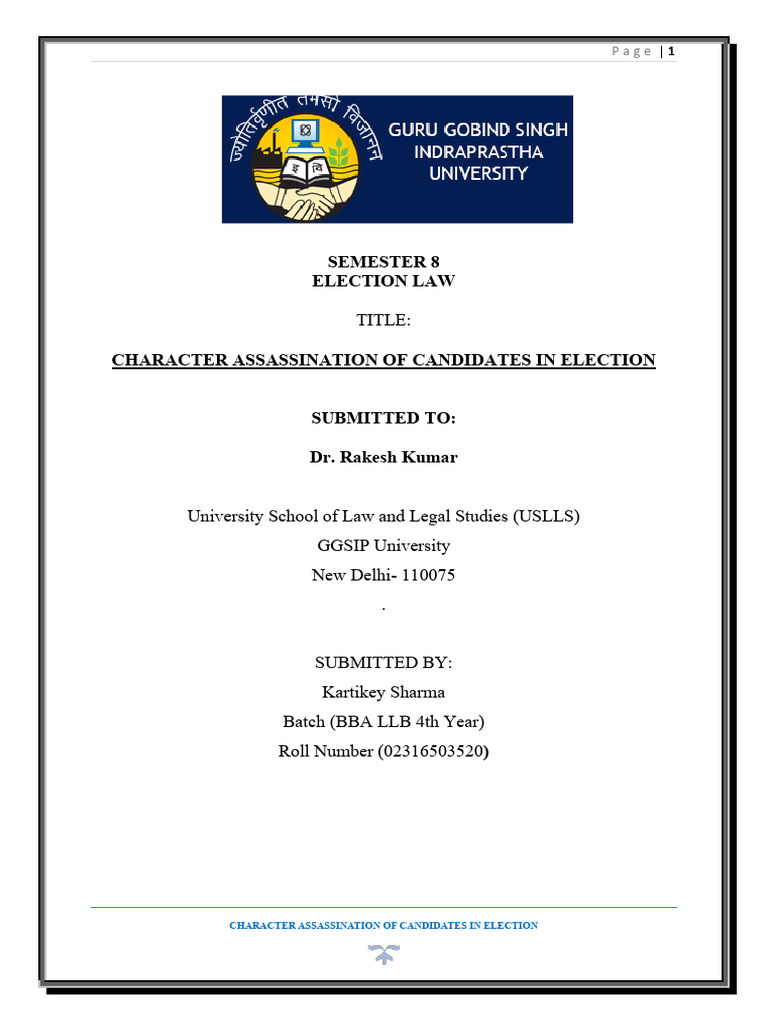 Election Law Assignment - Kartikey Sharma Bba LLB | PDF | Narendra Modi | Methodology