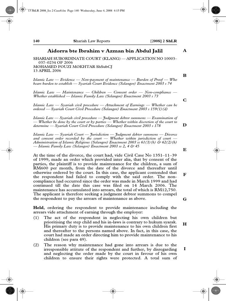 Aidorra Bte Ibrahim V Azman Bin Abdul Jalil | PDF | Judiciaries | Justice