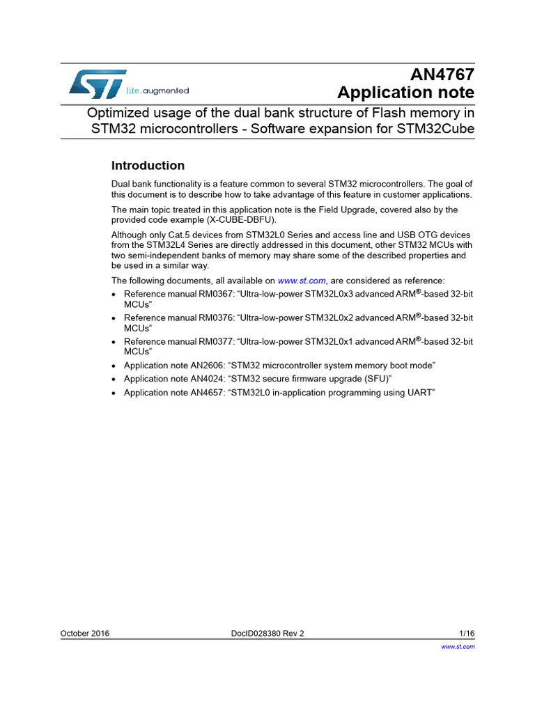 An4767 Application Note ST Com | PDF | Microcontroller | Key (Cryptography)
