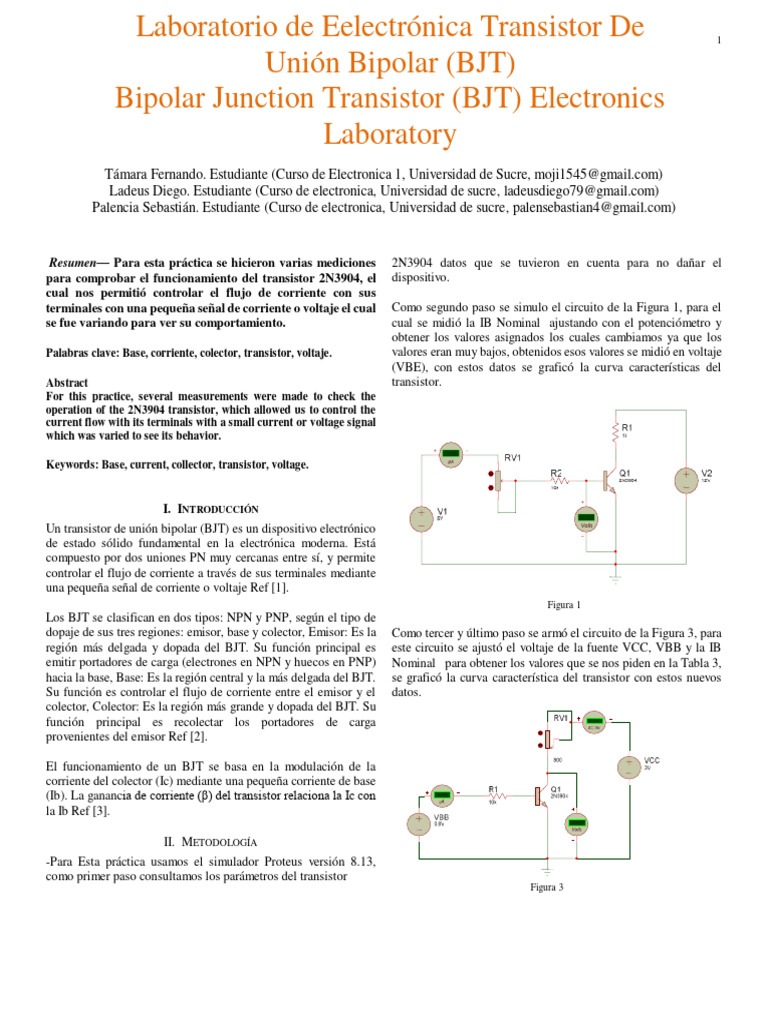 INFORME BJT | PDF | Transistor de unión bipolar | Transistor