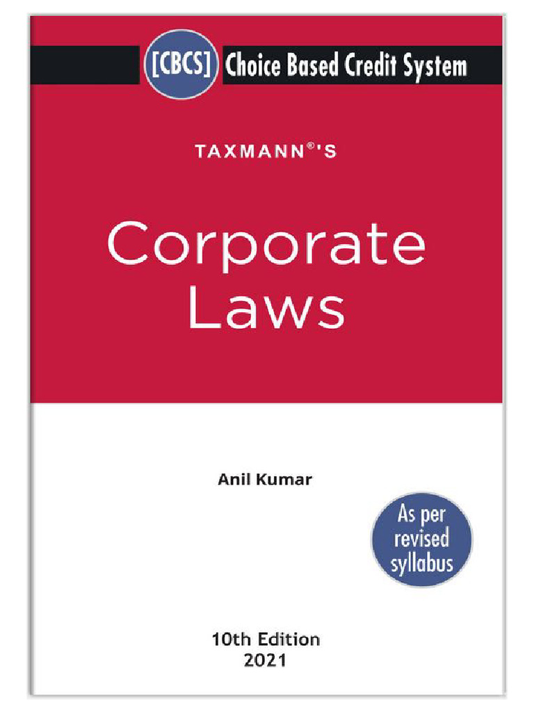 Corporate Laws Anil Kumar Taxmann | PDF