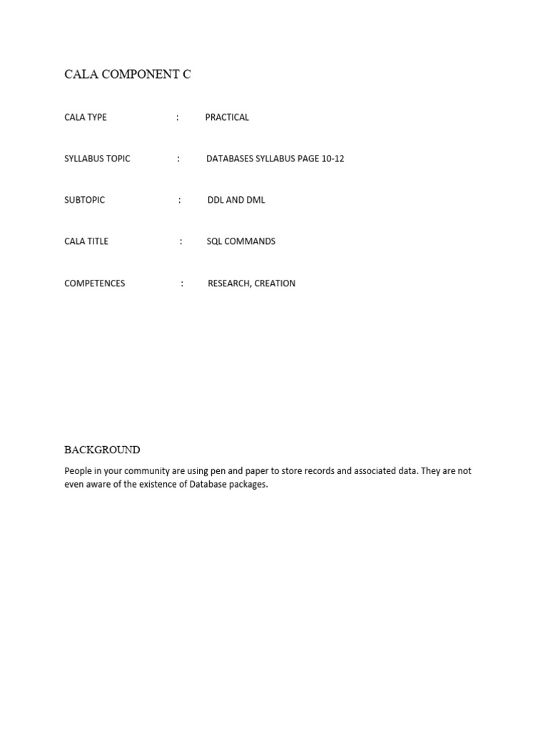 Comp Sci Component C | Download Free PDF | Databases | Sql