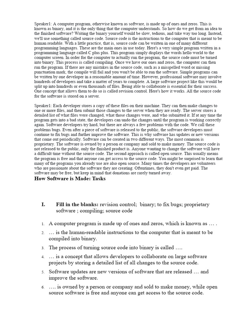 How Software Is Made Tasks | Download Free PDF | Source Code | Software