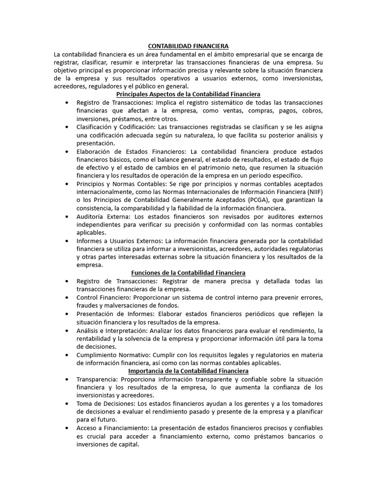 Contabilidad Financiera | PDF | Contabilidad | Estado financiero