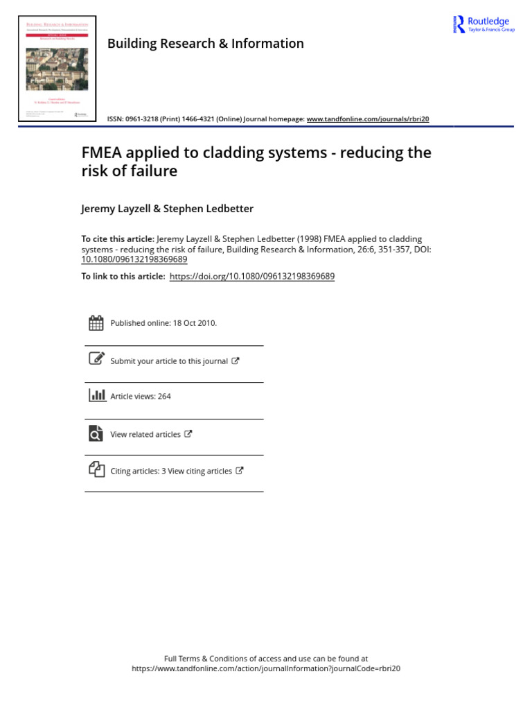 FMEA Applied To Cladding Systems - Reducing The Risk of Failure | PDF ...
