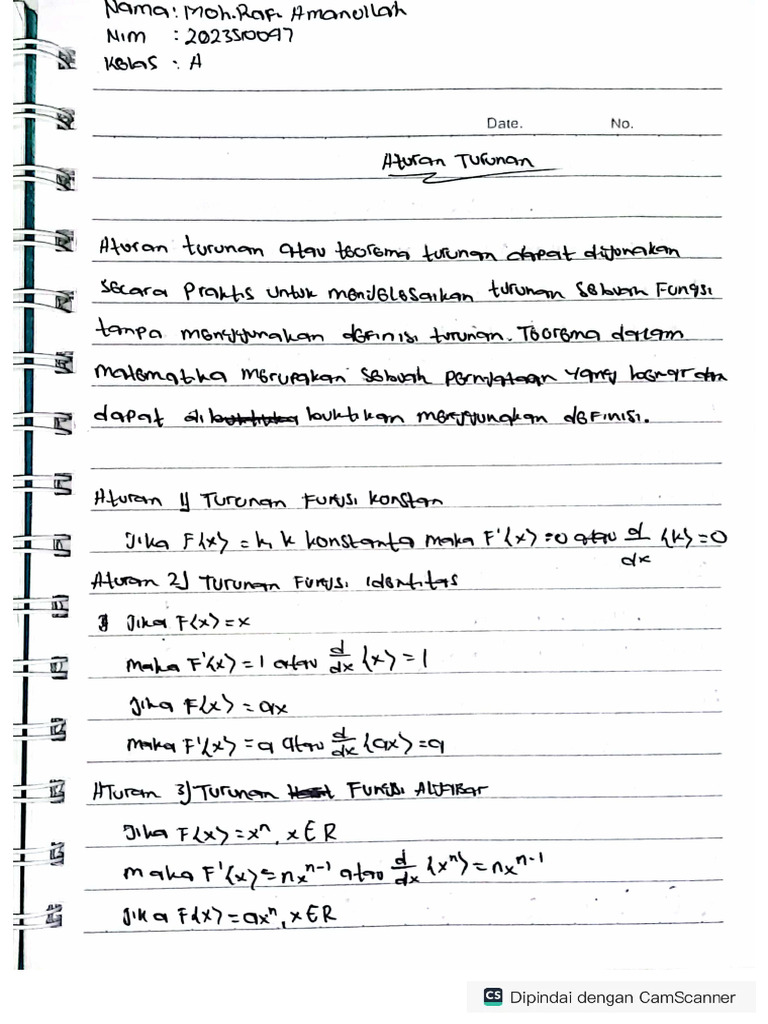 Aturan - Aturan Turunan | PDF