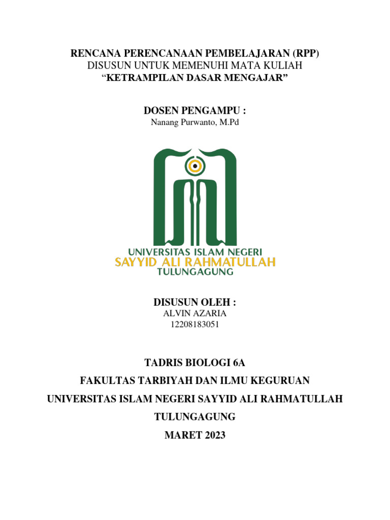 6a Tbio KDM Alvin Azaria RPP | PDF