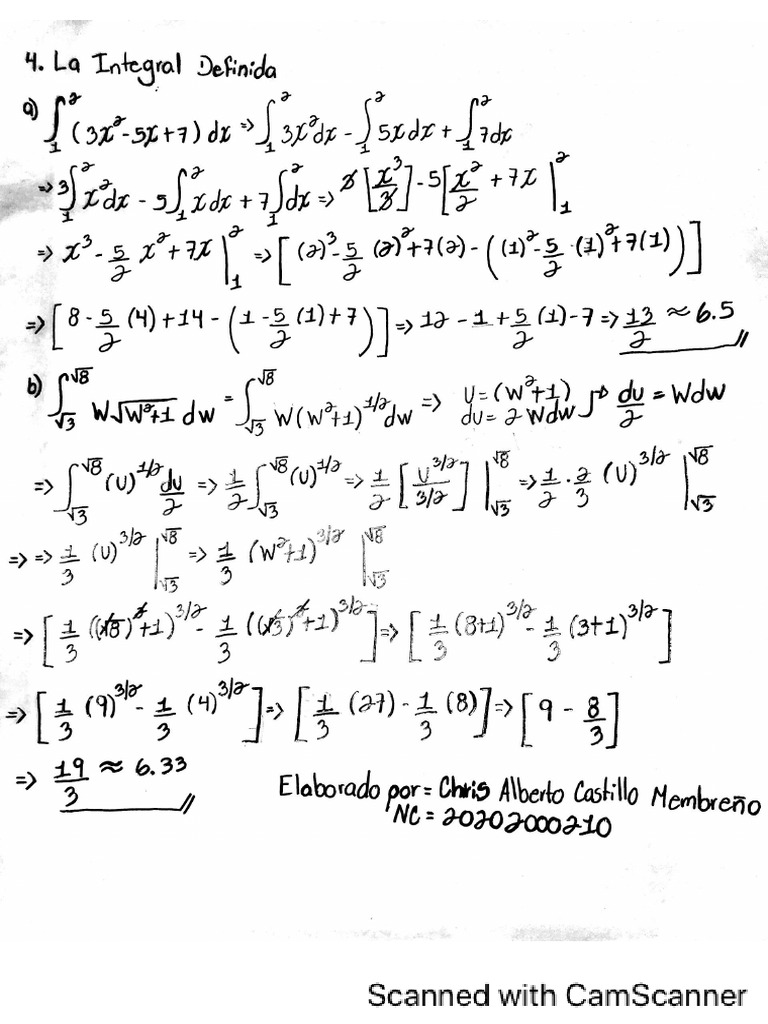 La integral Definida insiso a) y b) | PDF
