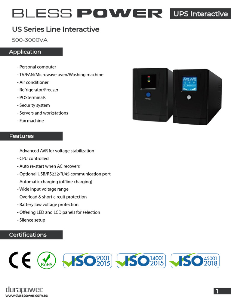 UPS Interactive Specifications Overview | PDF | Alternating Current ...