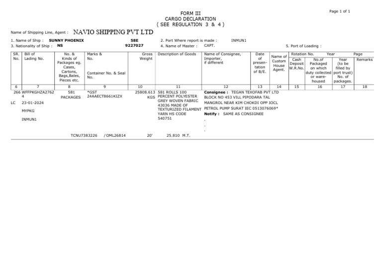 Manual Igm | PDF | Freight Transport | Textiles