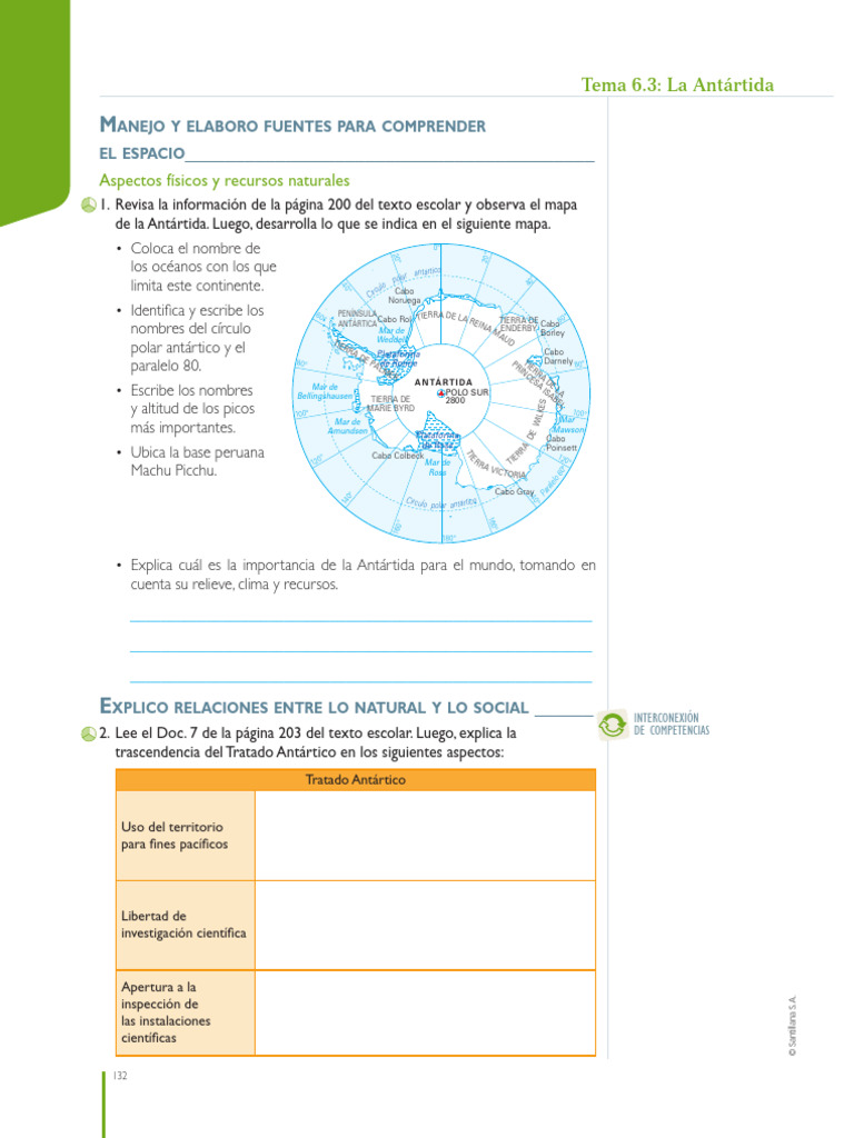 Antártida-Ficha de Trabajo | PDF