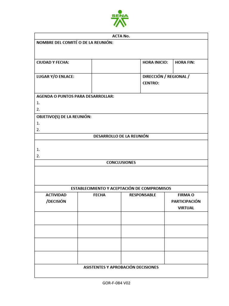 Guía Completa para Diligenciar Actas | PDF | Información