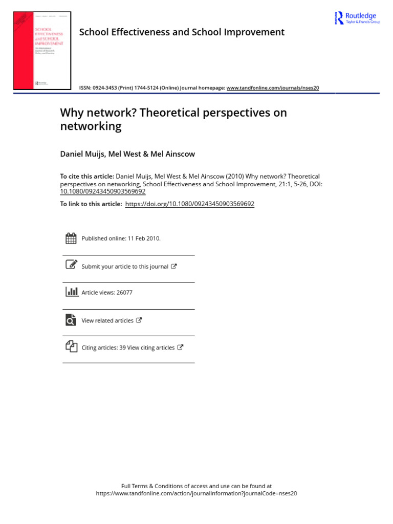 Why Network Theoretical Perspectives On Networking | PDF | Constructivism (Philosophy Of ...