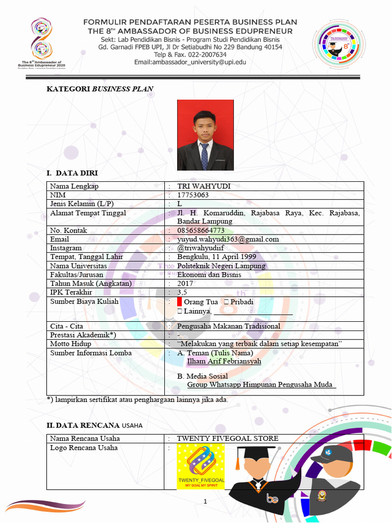 Business Plan - Formulir Universitas | PDF