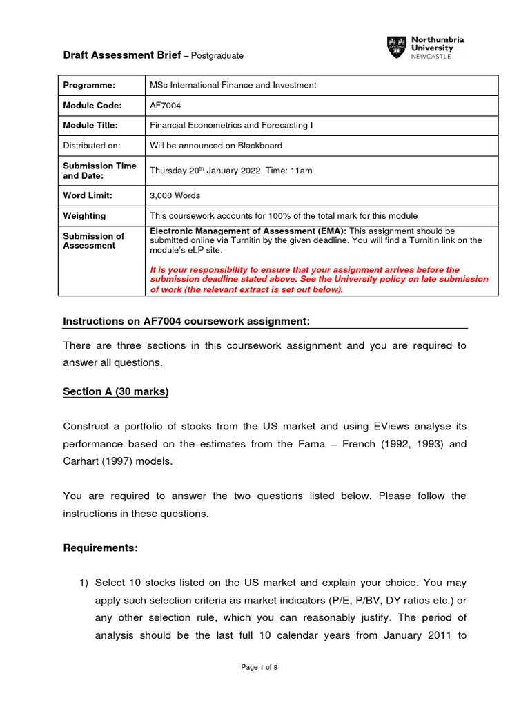 AF7004 - 100 - Drfat - Assignment - 2021-2022 - Jan 2022 | PDF ...