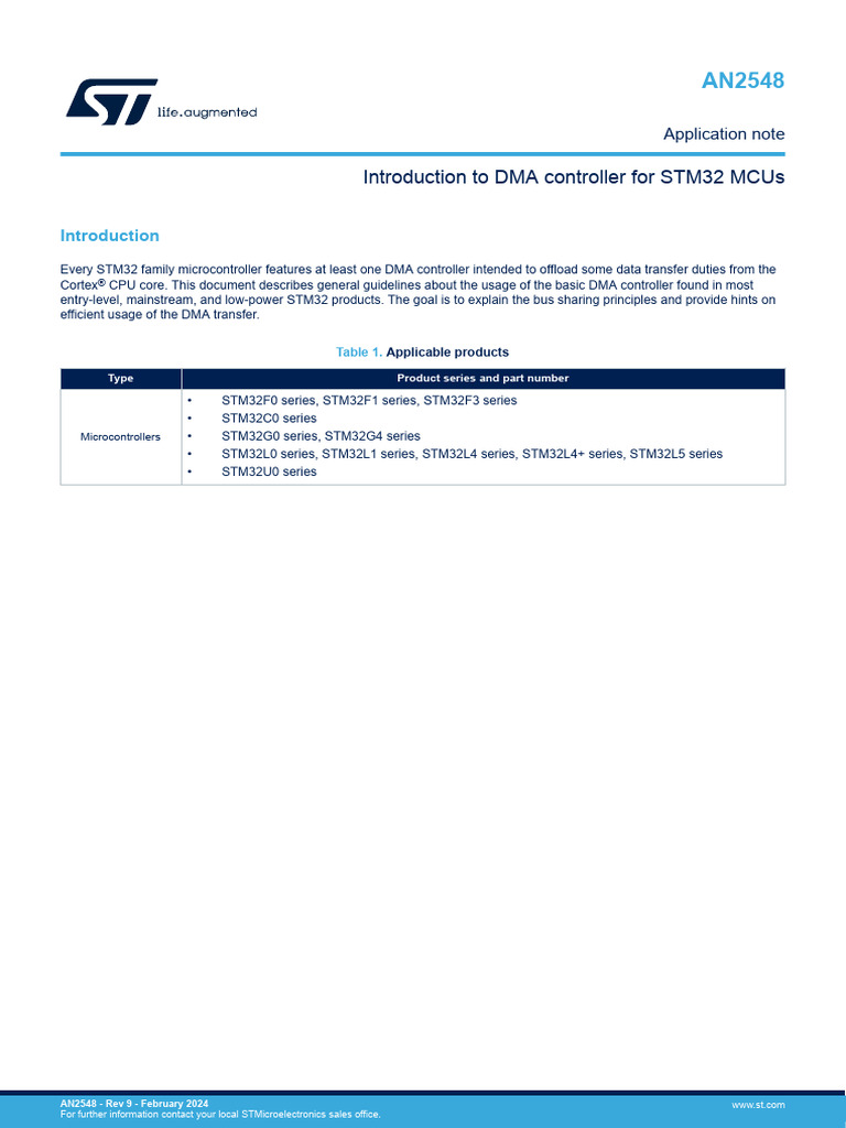 an2548-introduction-to-dma-controller-for-stm32-mcus-stmicroelectronics | PDF | Random Access ...