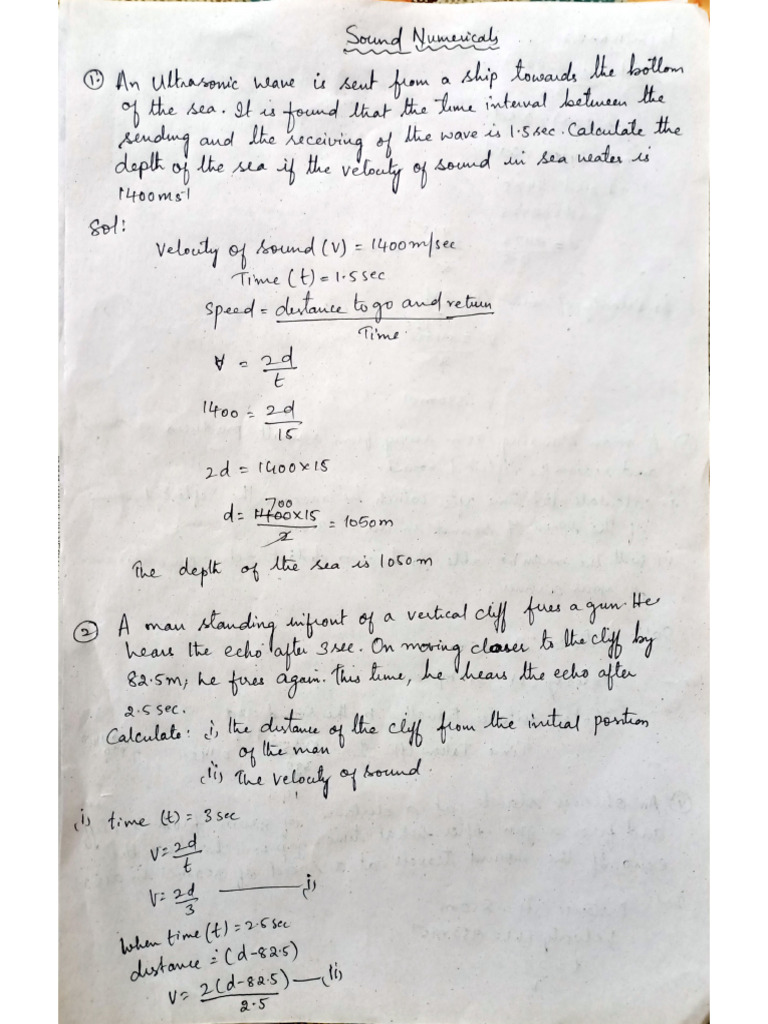 Sound Numericals | PDF