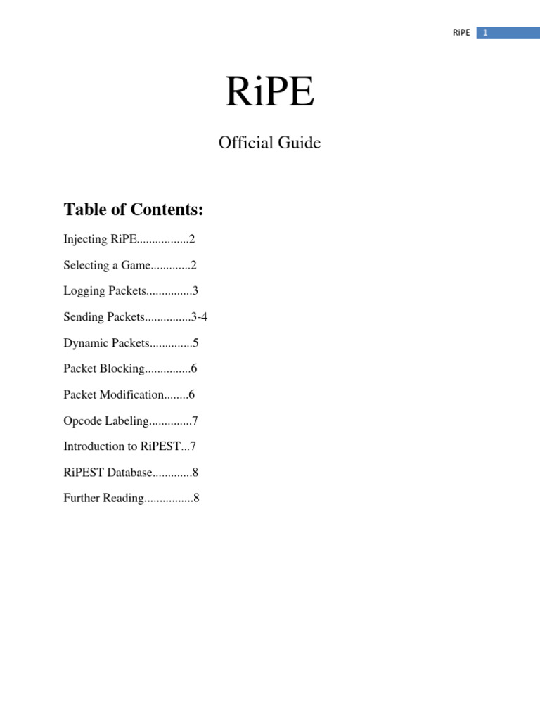 RiPE Guide | PDF | Computer Architecture | Software