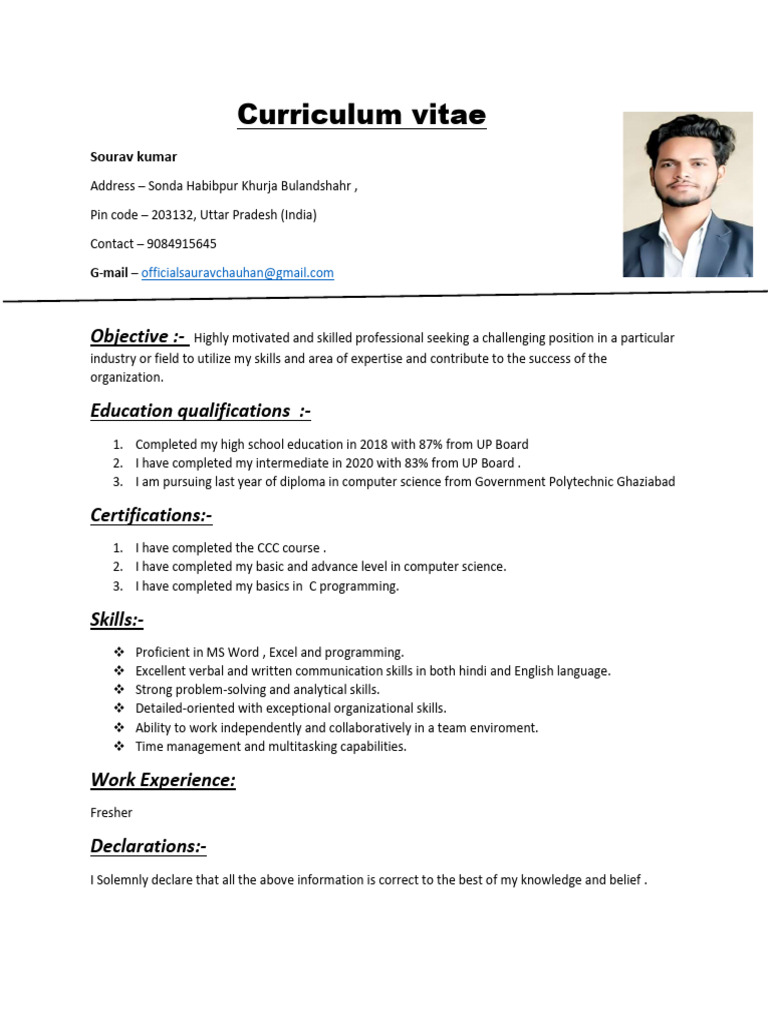 Saurav Resume | PDF | Computers